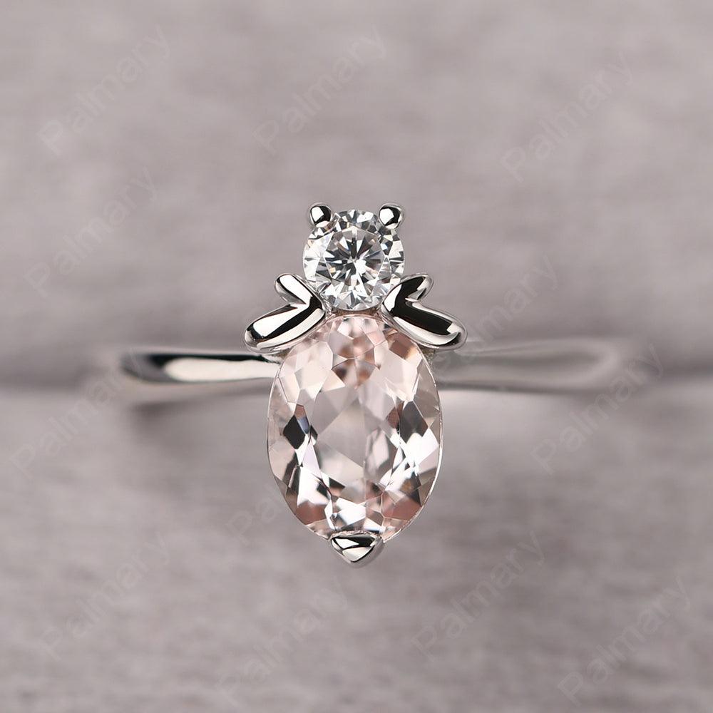 Oval Cut Morganite Bee Ring – Palmary