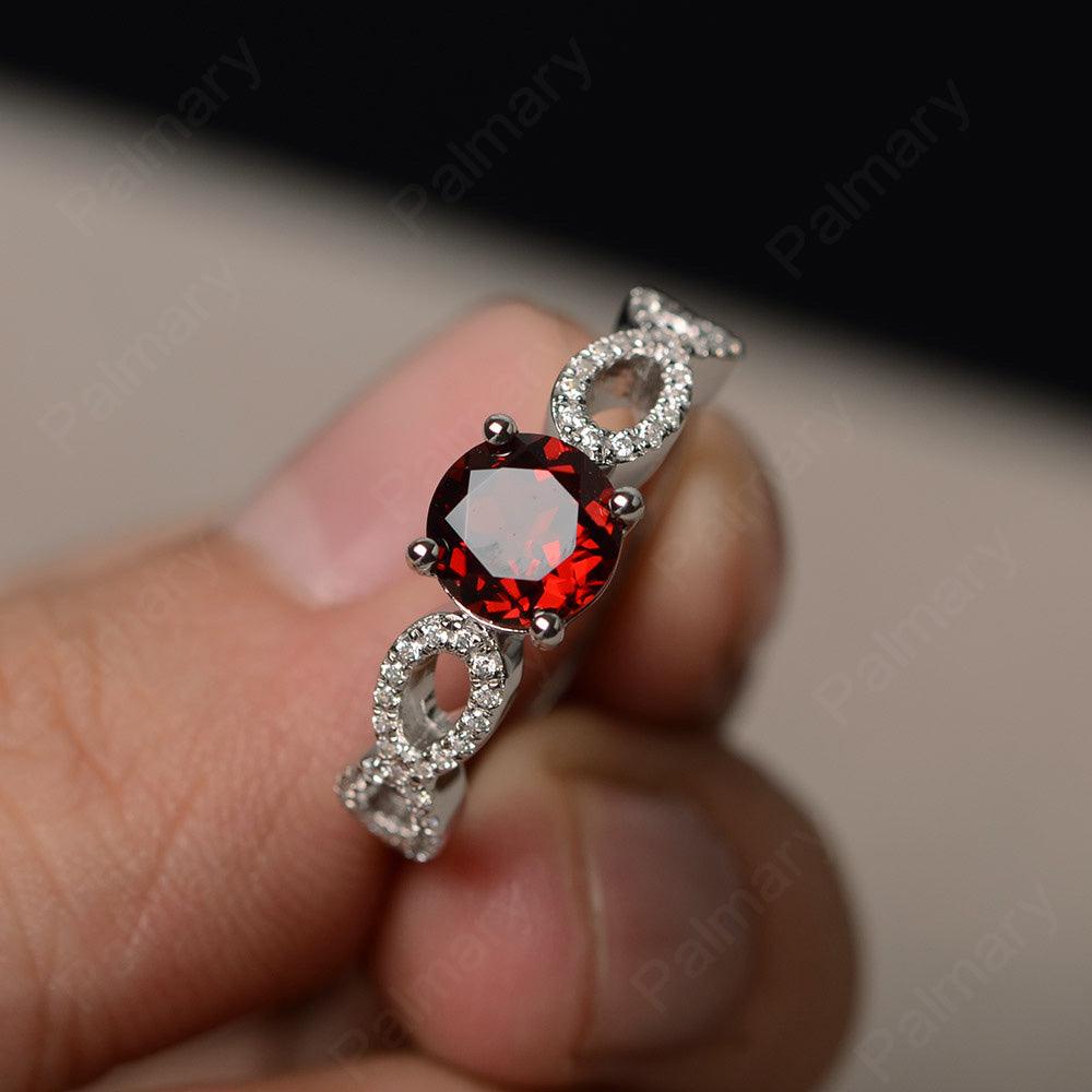 Round Cut Infinity Garnet Rings – Palmary