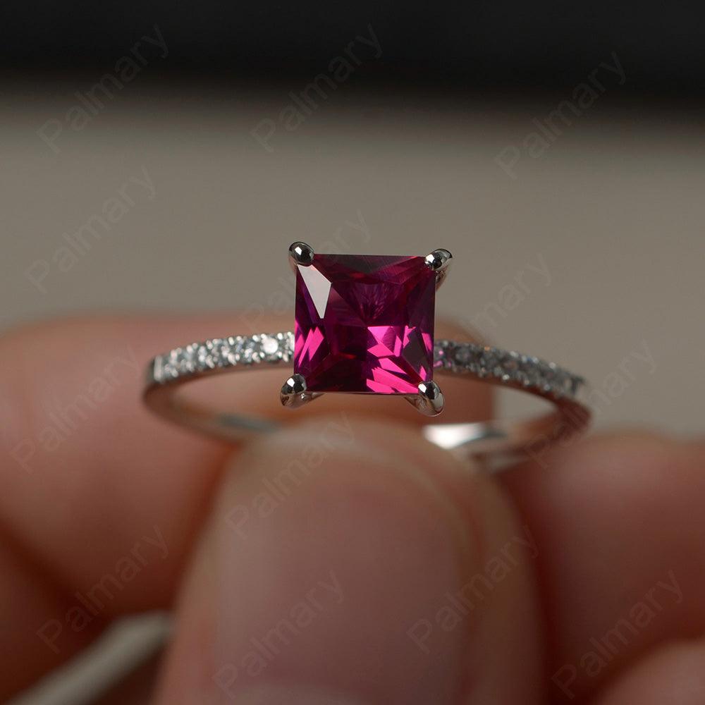 Princess Cut Ruby Ring – Palmary