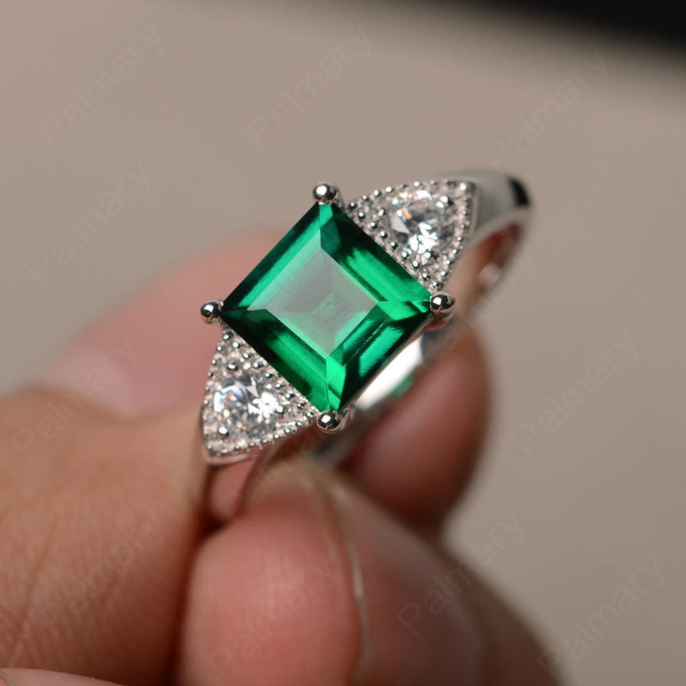 Square Cut Emerald Promise Rings – Palmary